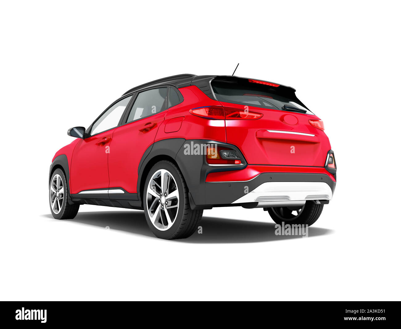 Modern red car crossover for city tours 3d render on white background ...