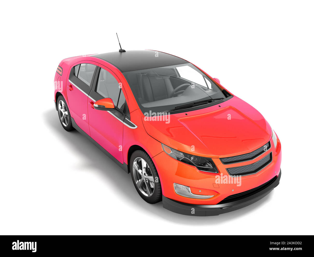 Modern electric car color gradient crimson look 3d perspective render ...