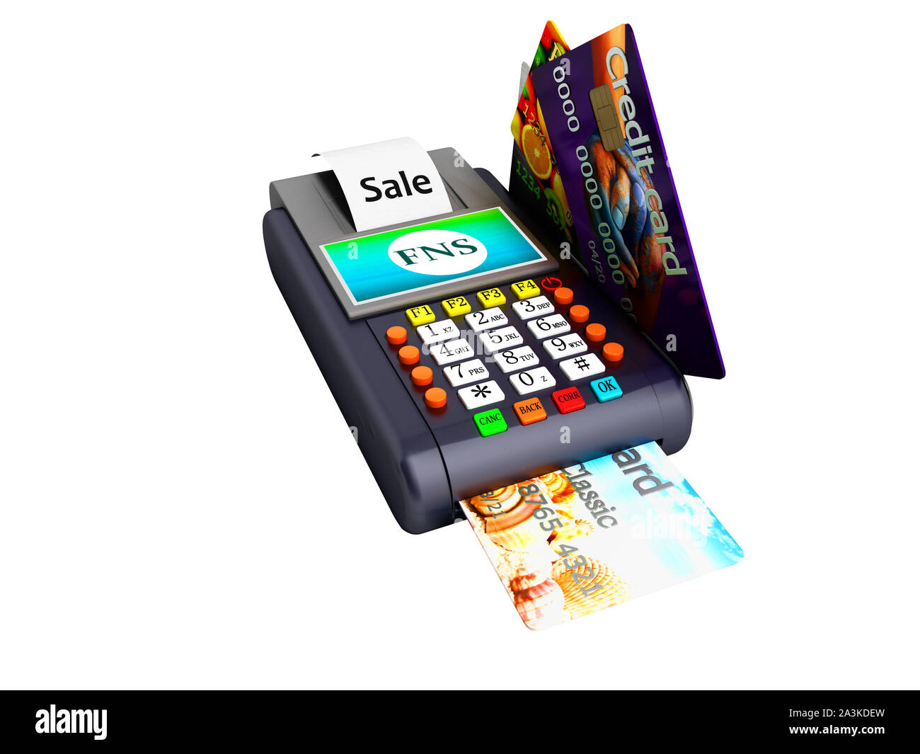 Modern Nfs payment on payment card POS-terminal with credit card inside ...