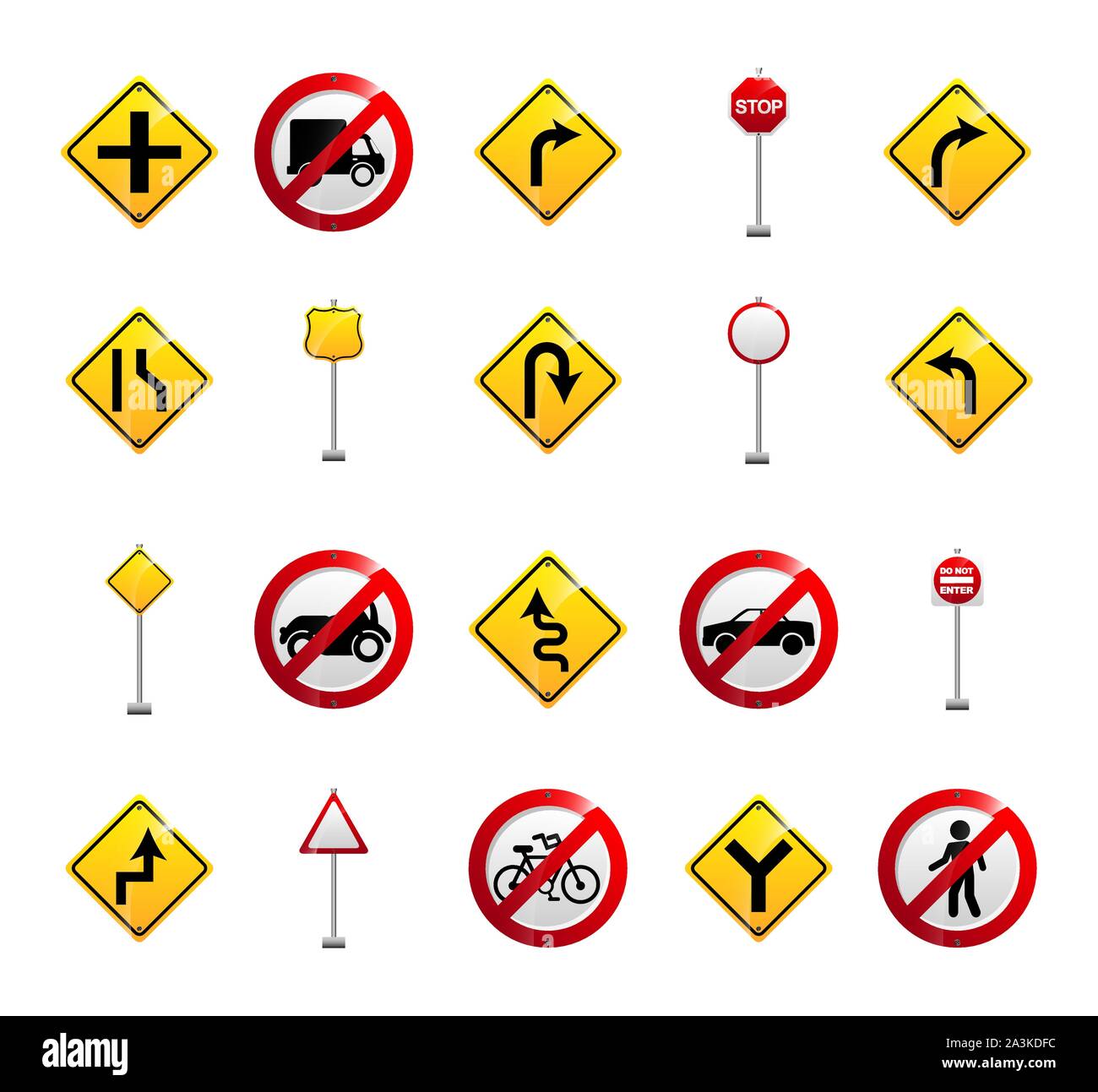 Isolated road sign icon set vector design Stock Vector Image & Art - Alamy