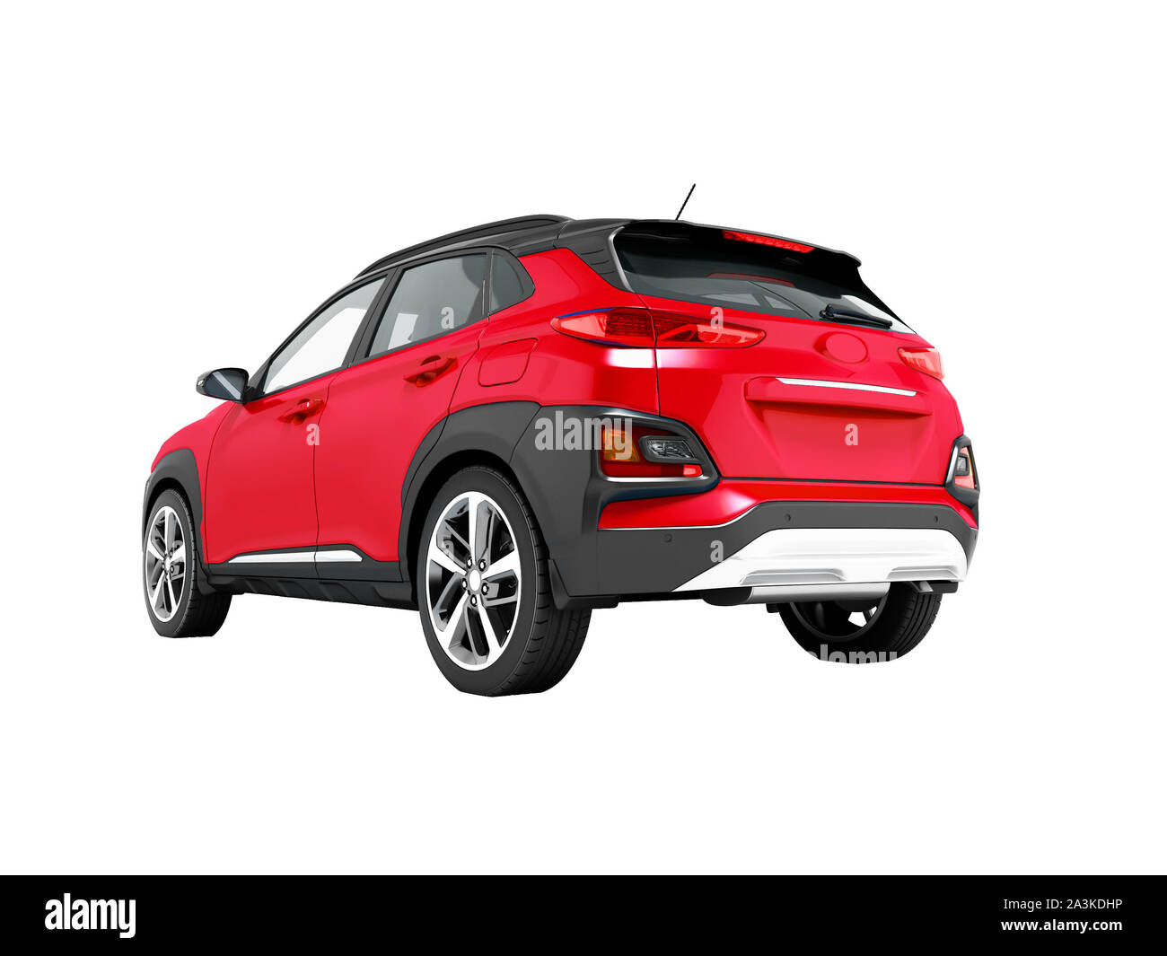 Modern red car crossover for city tours 3d render on white background ...