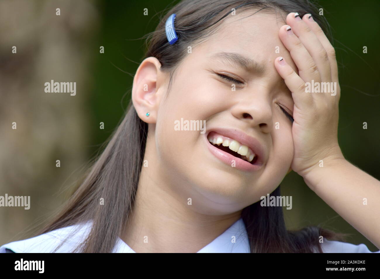 An Anxious Student Child Stock Photo - Alamy