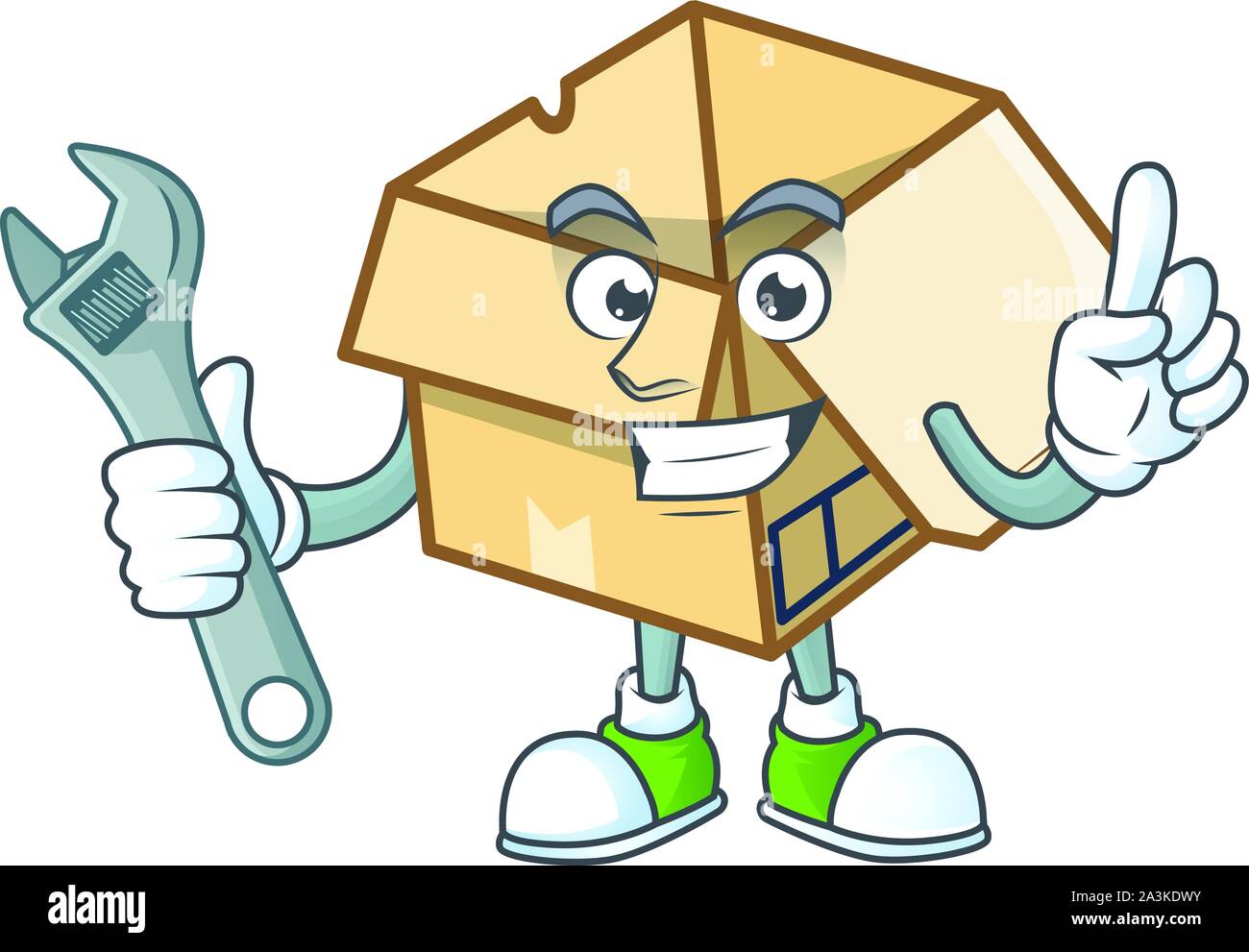 Mechanic cardboard open isolated on white background Stock Vector Image ...