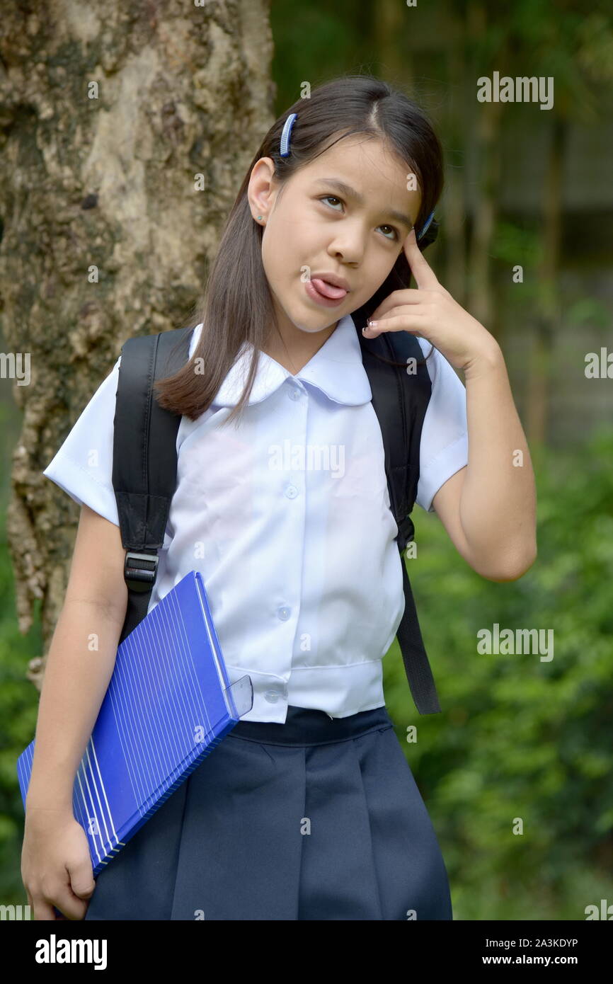 Insane Pretty Diverse School Girl With Notebooks Stock Photo - Alamy