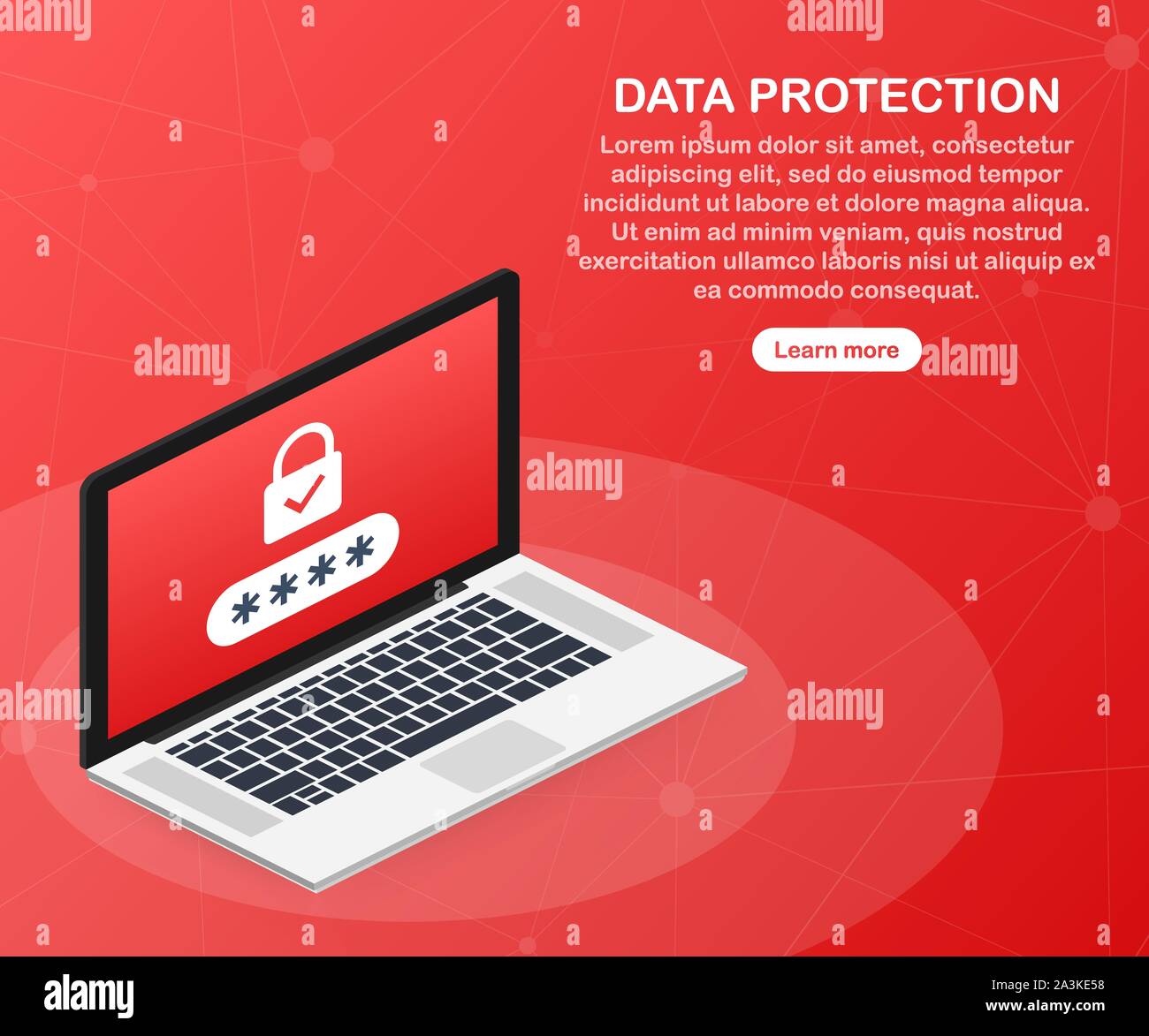 Data Protection on laptop, privacy, and internet security. Vector stock ...