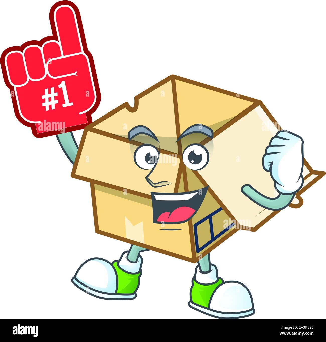 Foam finger cardboard open isolated on white background Stock Vector ...