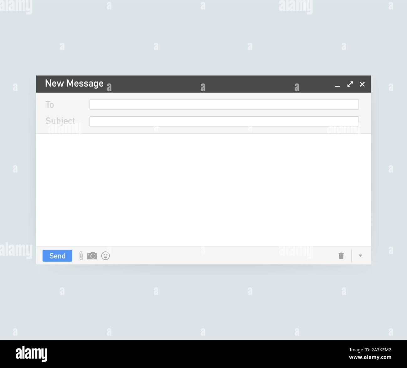Email template. Blank e-mail browser window. Mail message web page ...