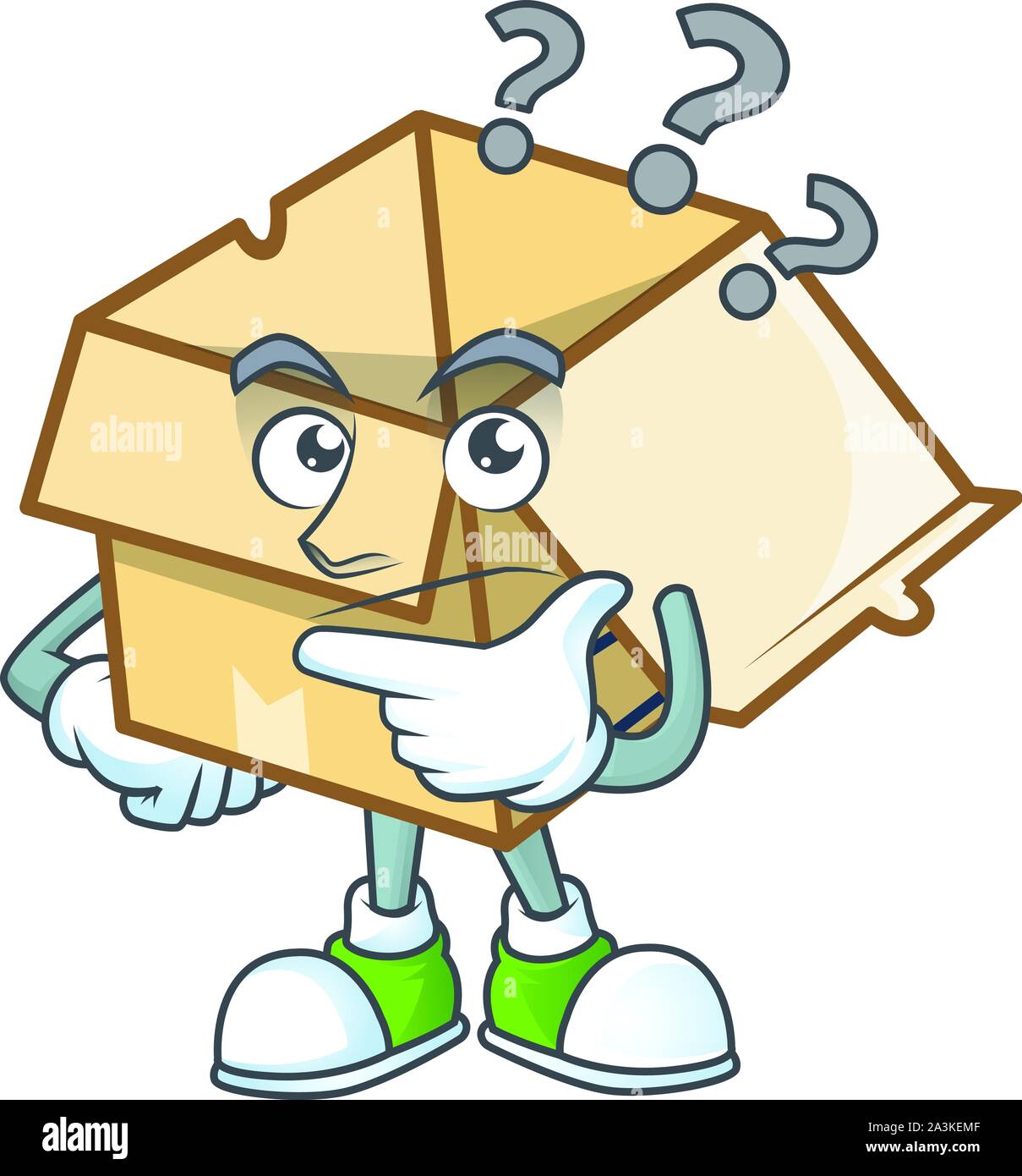 Thinking cardboard open in the cartoon shape Stock Vector Image & Art ...