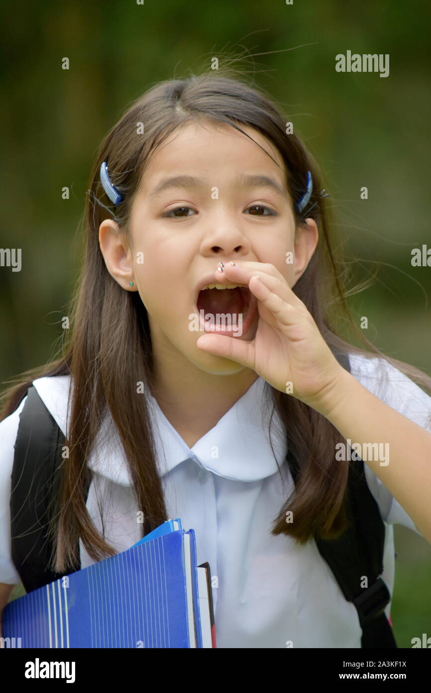 Student Child Shouting Wearing School Uniform With Books Stock Photo ...