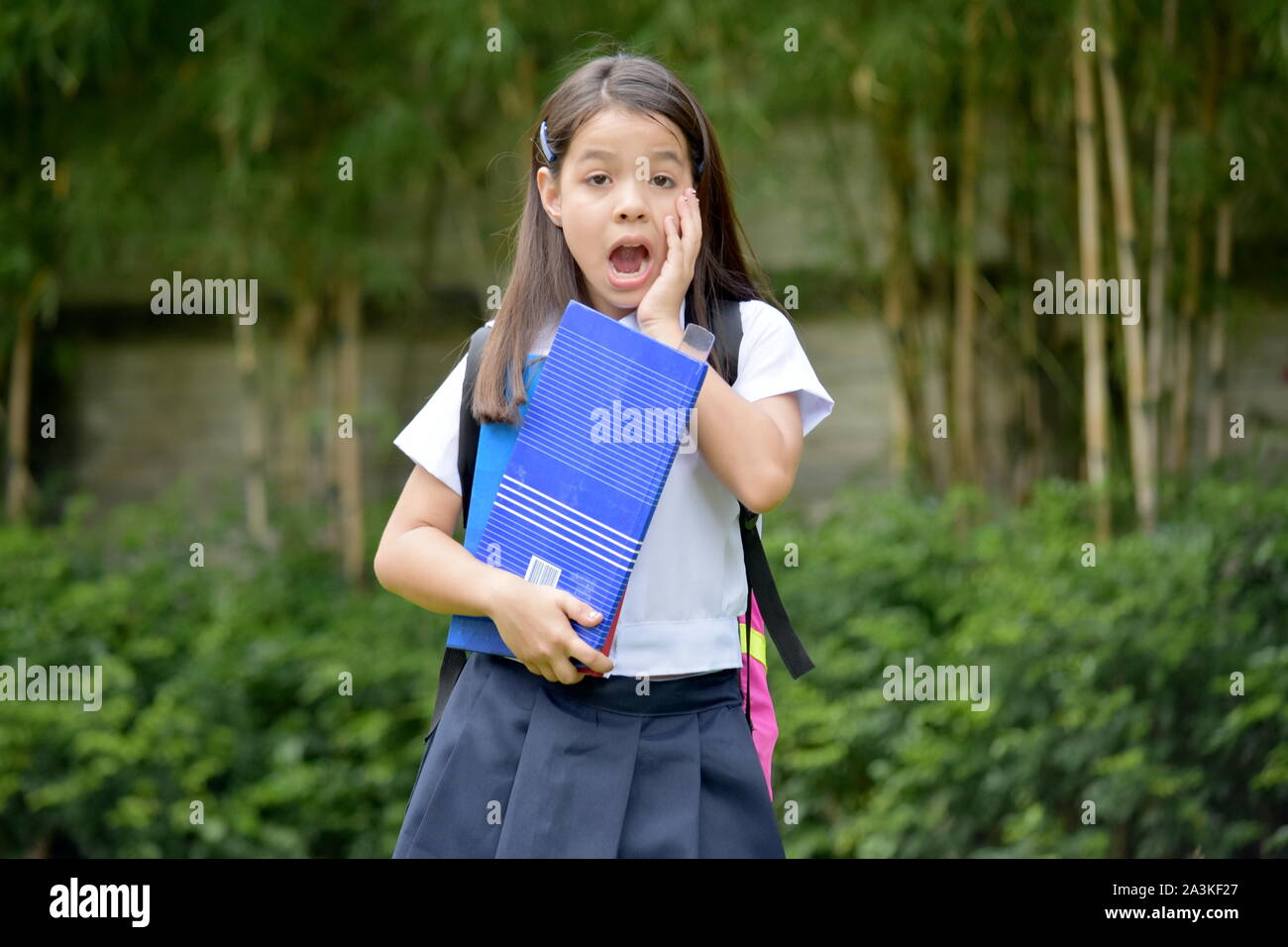 Shocked Pretty Diverse Student Child Stock Photo - Alamy