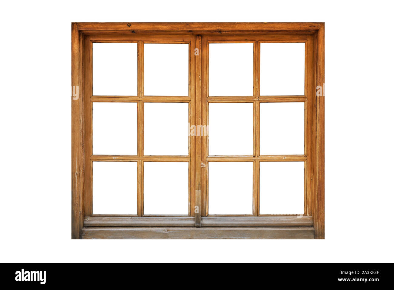 A wooden window isolated on white background Stock Photo - Alamy