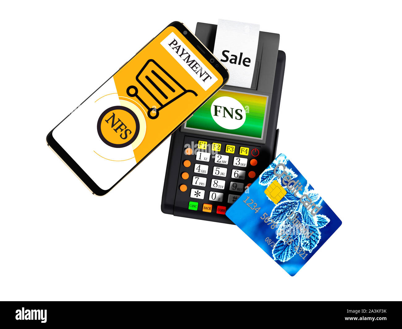 Nfs payment via phone to payment card POS terminal with credit card top ...