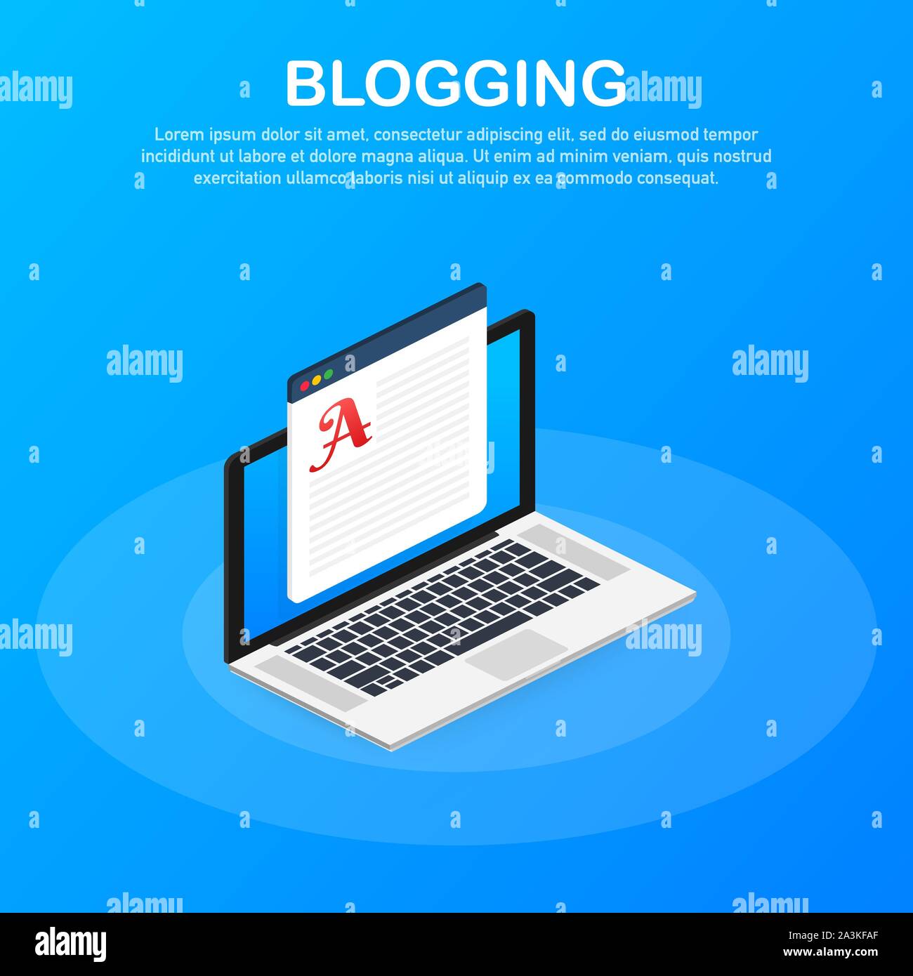Isometric Blog content, Blogging, post Concept for web page, banner ...