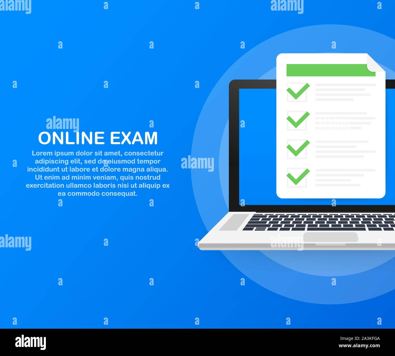 Online exam, checklist and pencil, choosing answer, questionnaire form ...