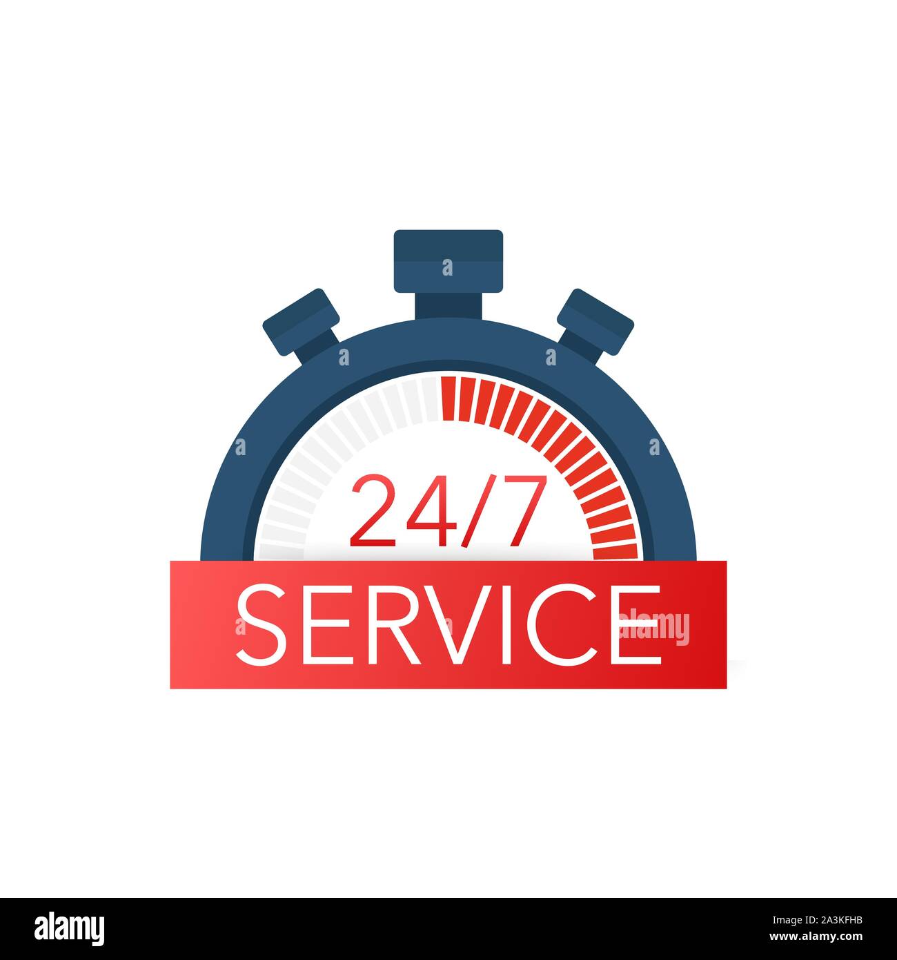 Steady available services icon. 24 7 illustration. Work whole week web ...