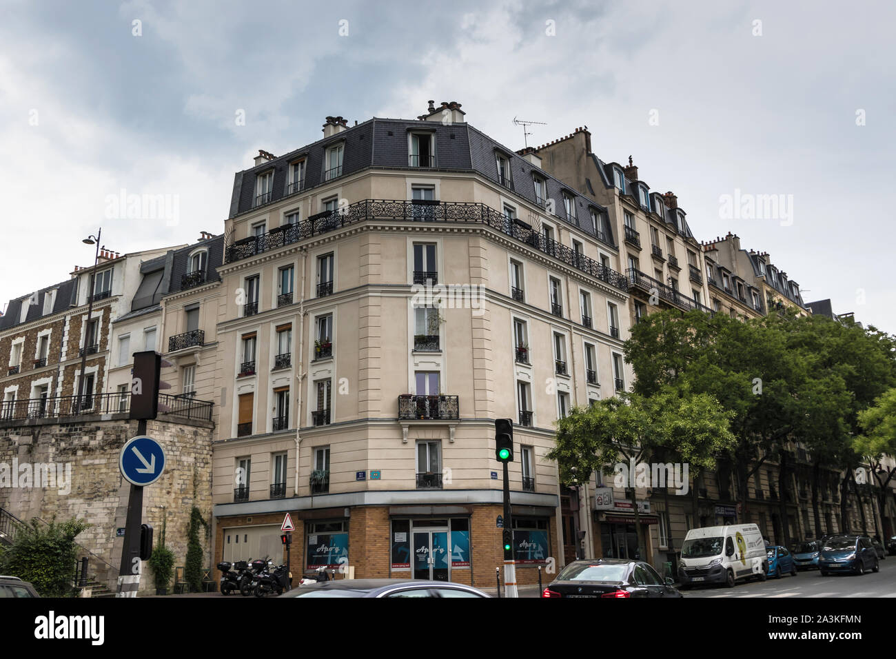 The intersection of Rue des Artistes and Rue d'Alesie,, Paris Stock ...