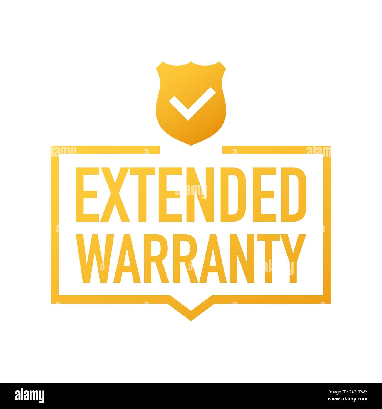 Extended warranty label or sticker. Badge, icon, stamp. Vector stock ...