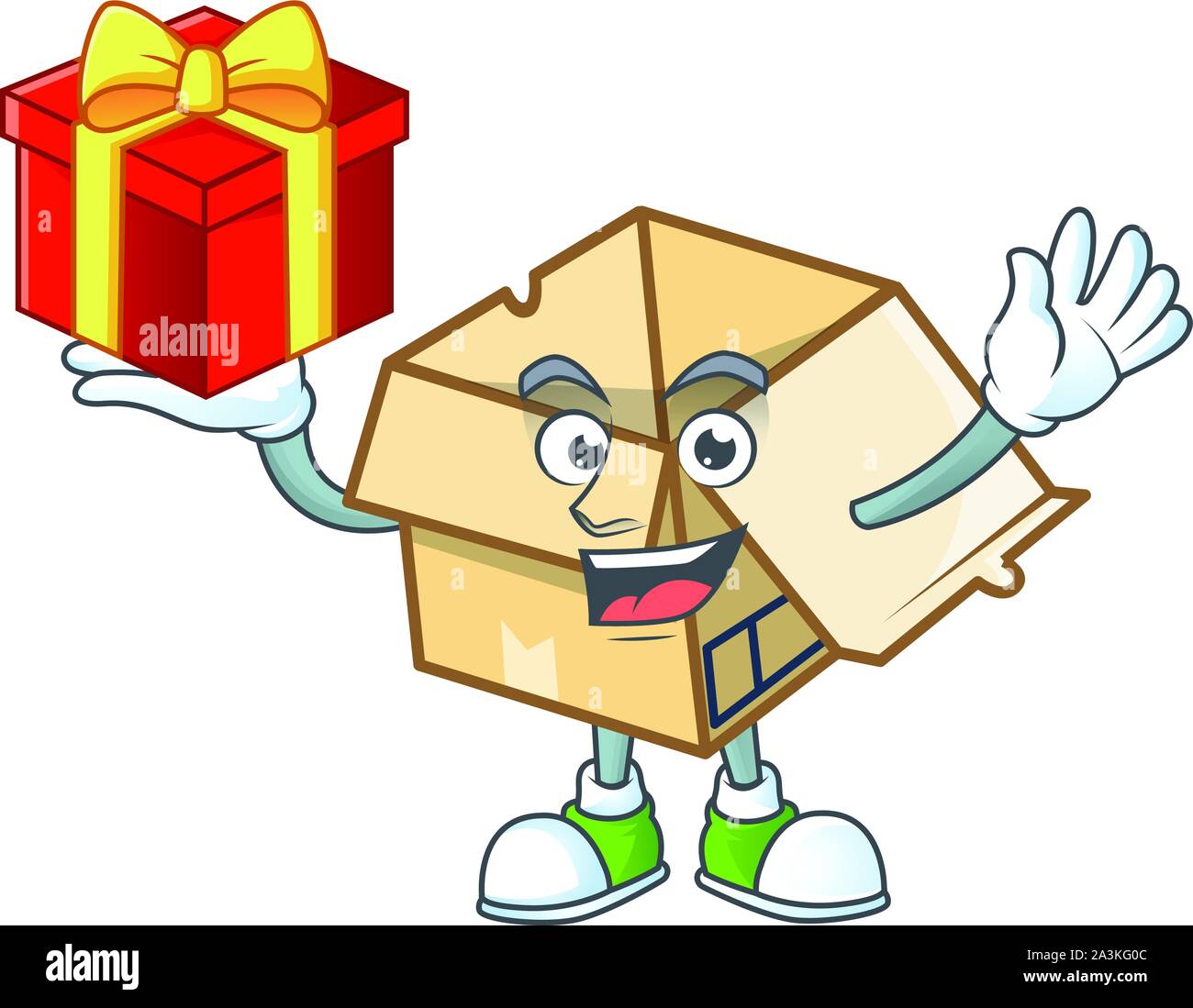 Bring gift cardboard open isolated on white background Stock Vector ...