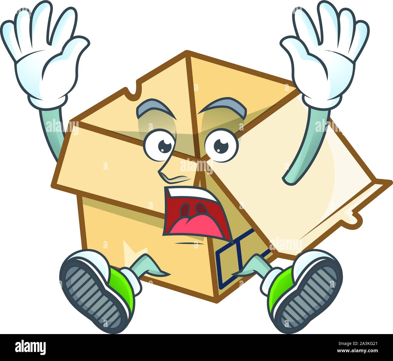 Successful cardboard open with character mascot shape Stock Vector ...
