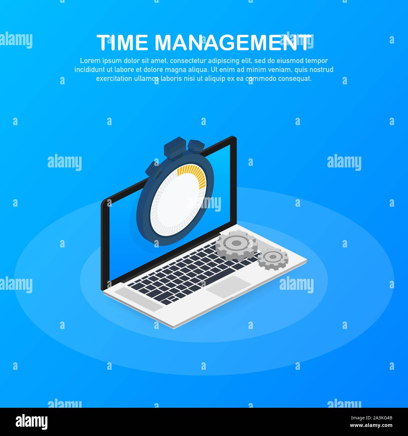 Time management banner with character and text place. Can use for web ...