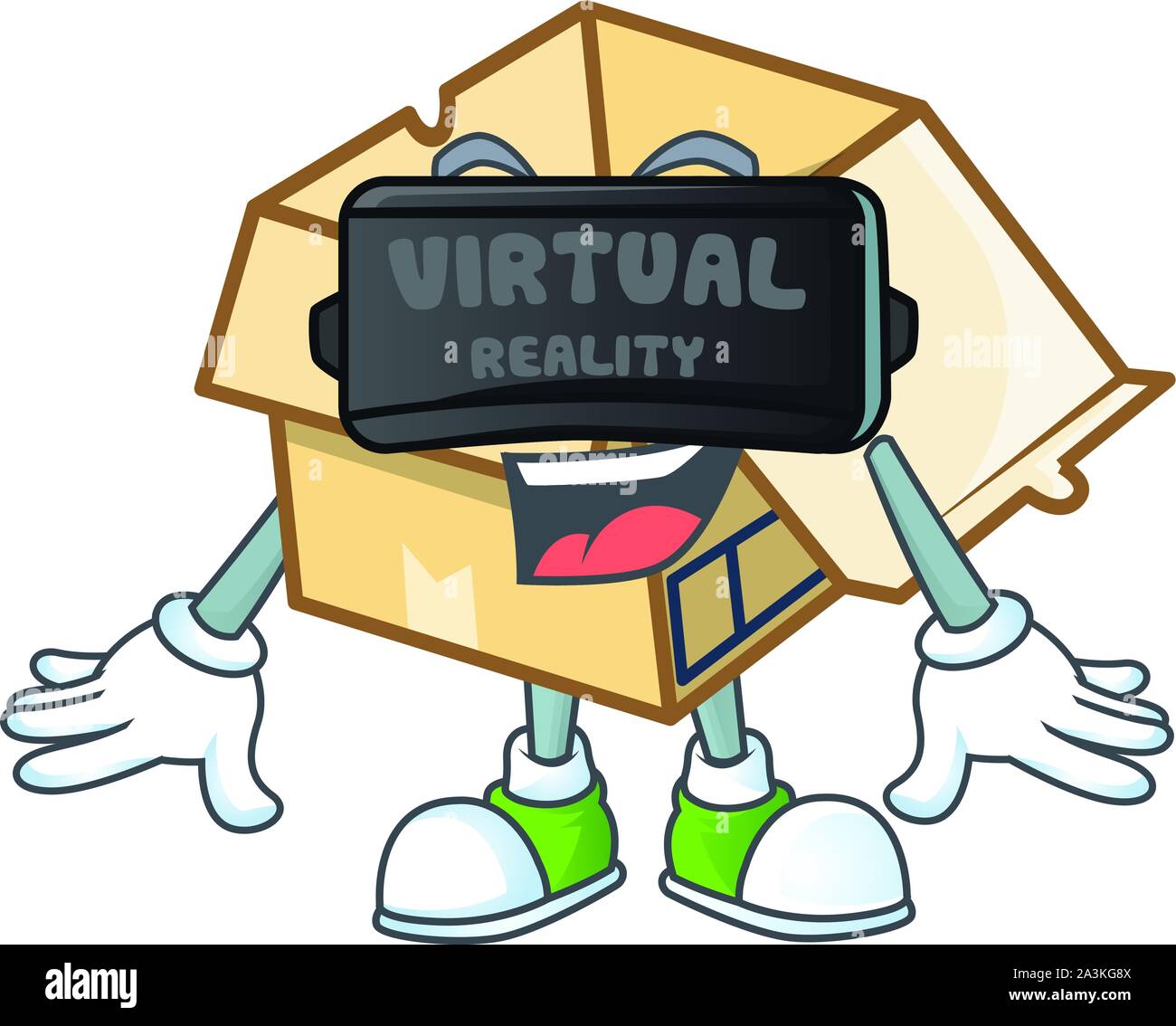 Virtual reality cardboard open in the cartoon shape Stock Vector Image ...