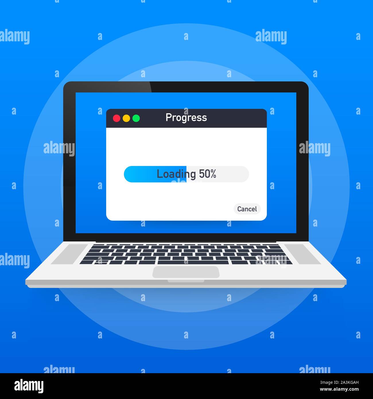 Loading data window with progress bar on laptop screen. Vector stock ... Loading data window with progress bar on laptop screen. Vector stock ...