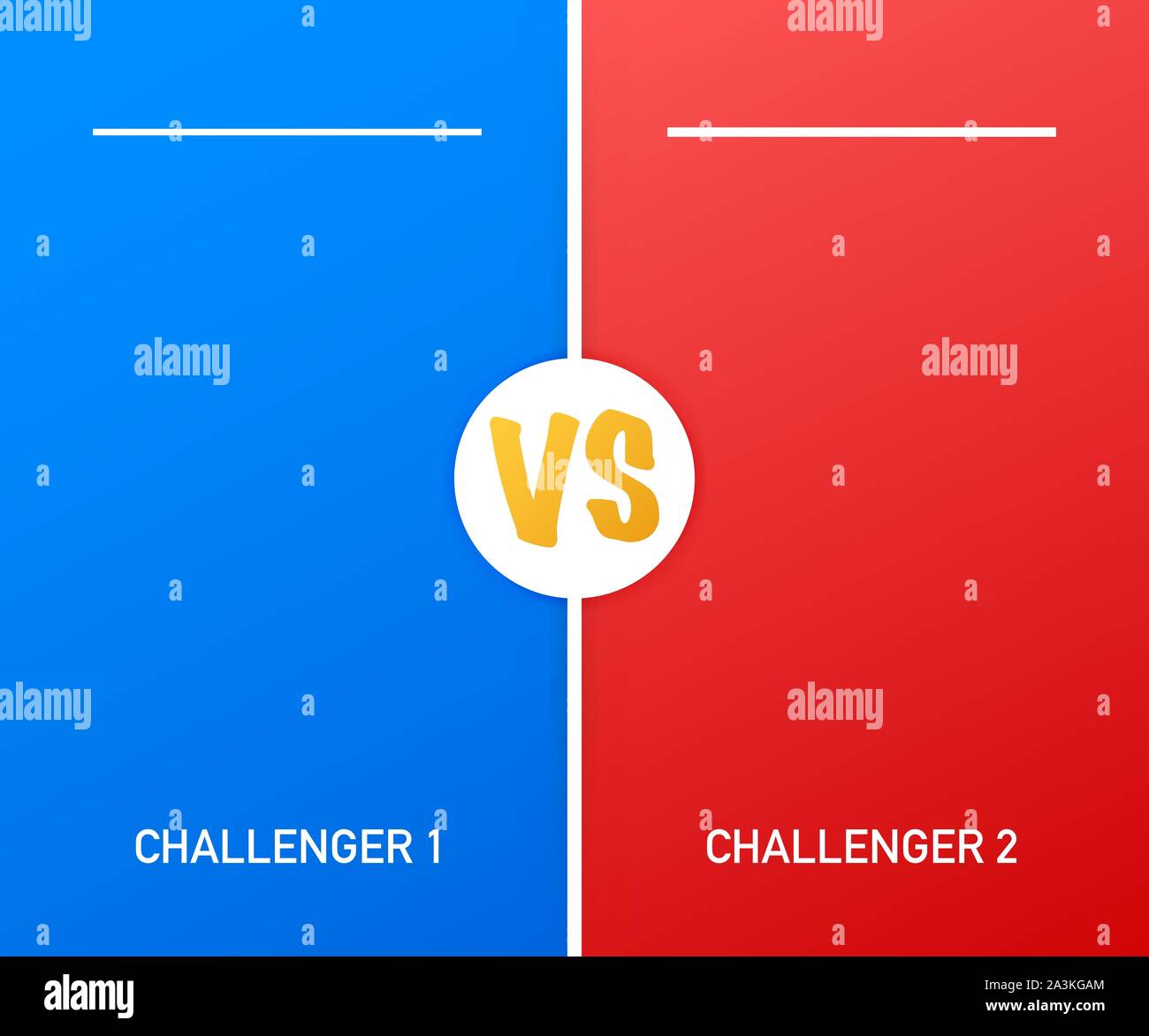VS Versus Blue and red comic design. Battle banner match, vs letters ...