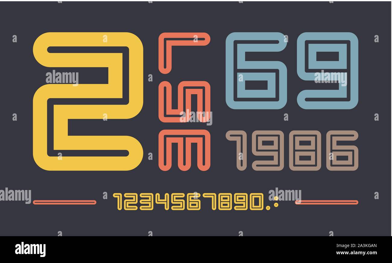 Numbers font. Sport font with numbers and numeric Stock Vector Image ...