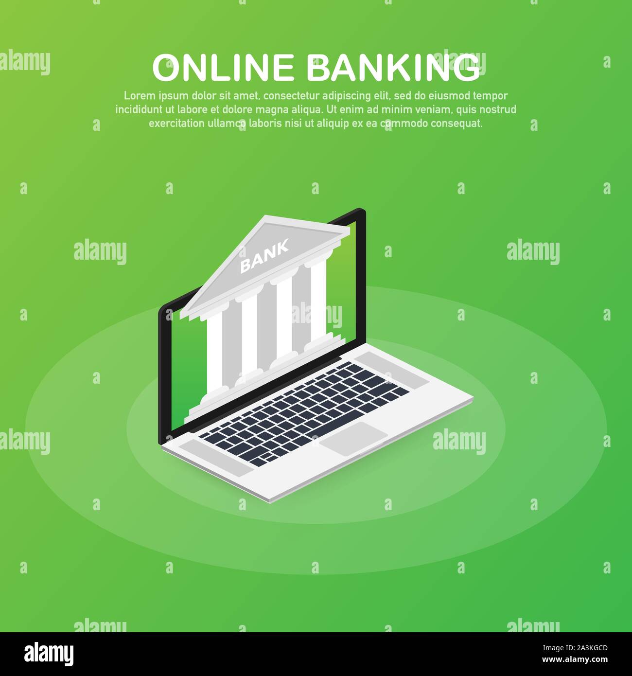 Web concept for online banking. Modern banner for internet banking. Vector stock illustration ...