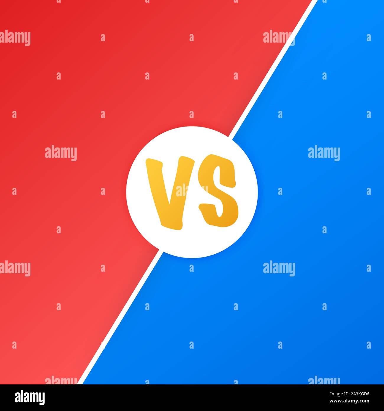 VS Versus Blue and red comic design. Battle banner match, vs letters ...