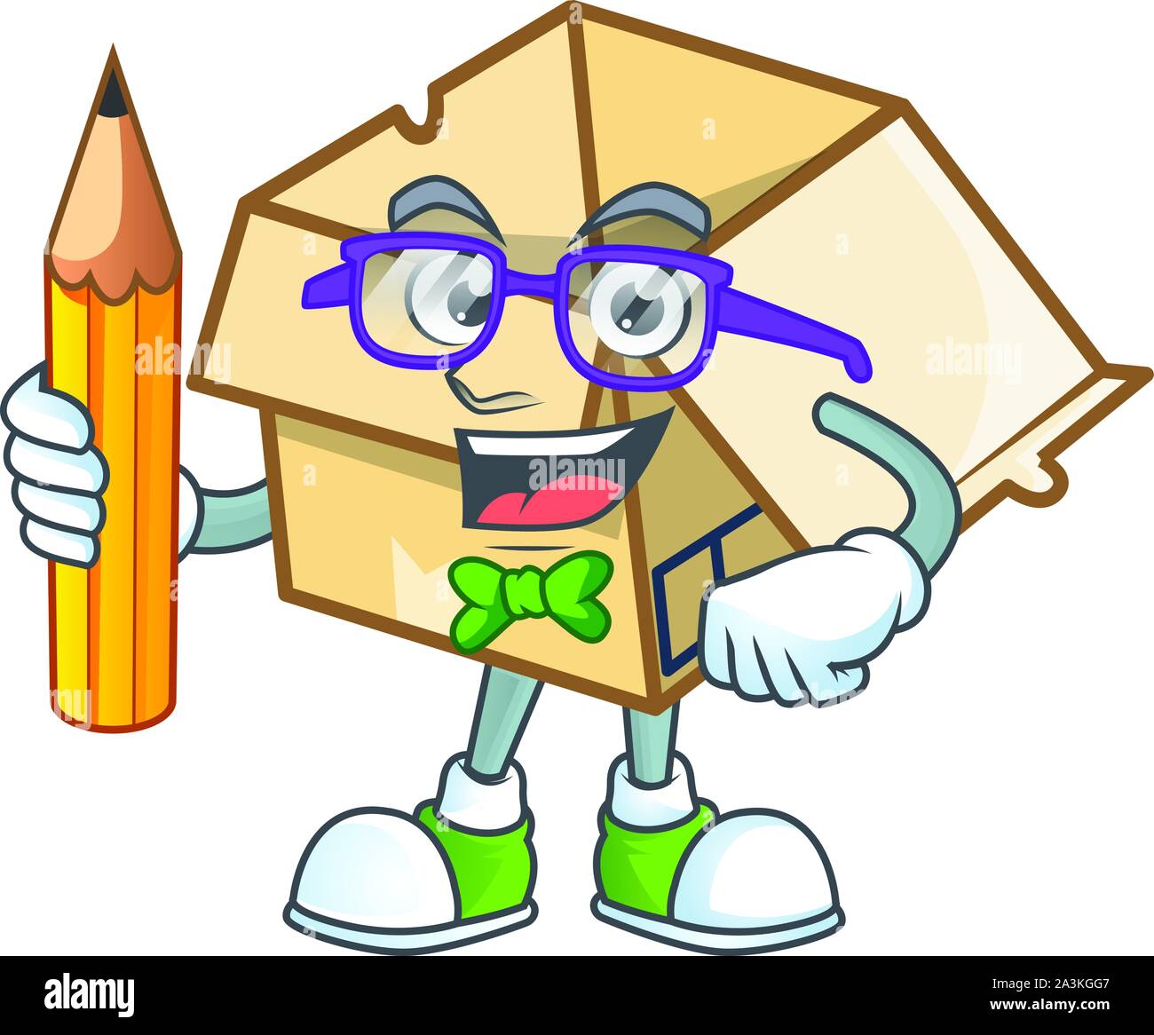 Student cardboard open with character mascot shape Stock Vector Image ...