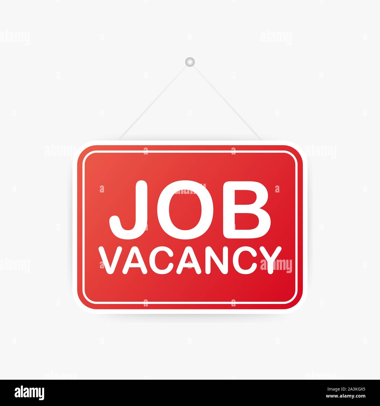 Job vacancy hanging sign on white background. Sign for door. Vector ...