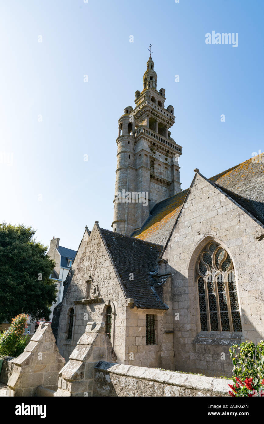 Roscoff, Finistere / France - 21 August 2019: the historic catholic ...