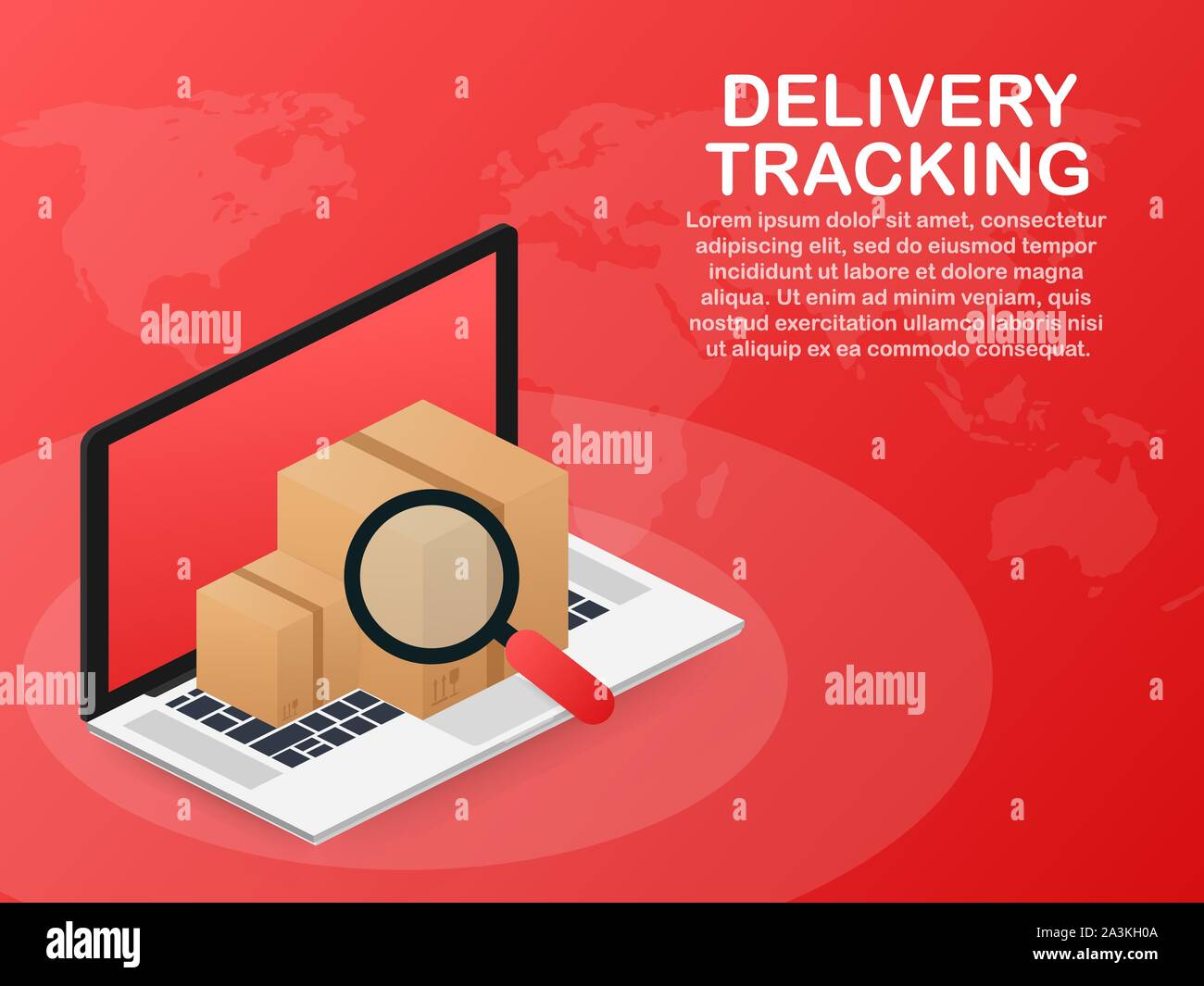 Parcel tracking website on laptop screen. Online package tracking ...