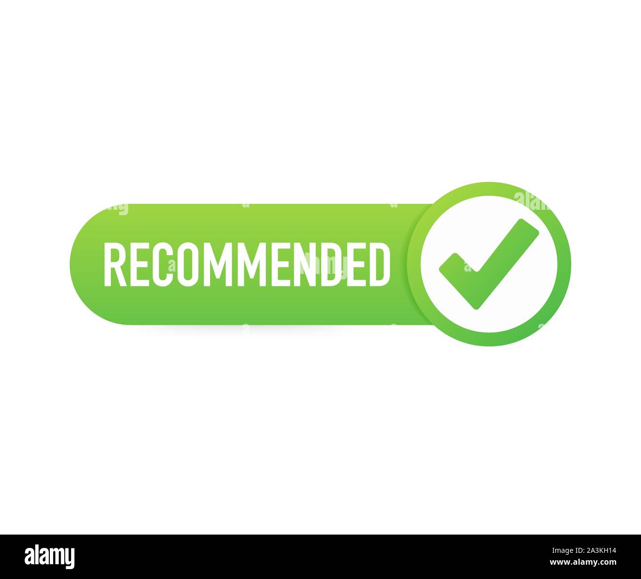Recommend Icon White Label Recommended On Green Background Vector