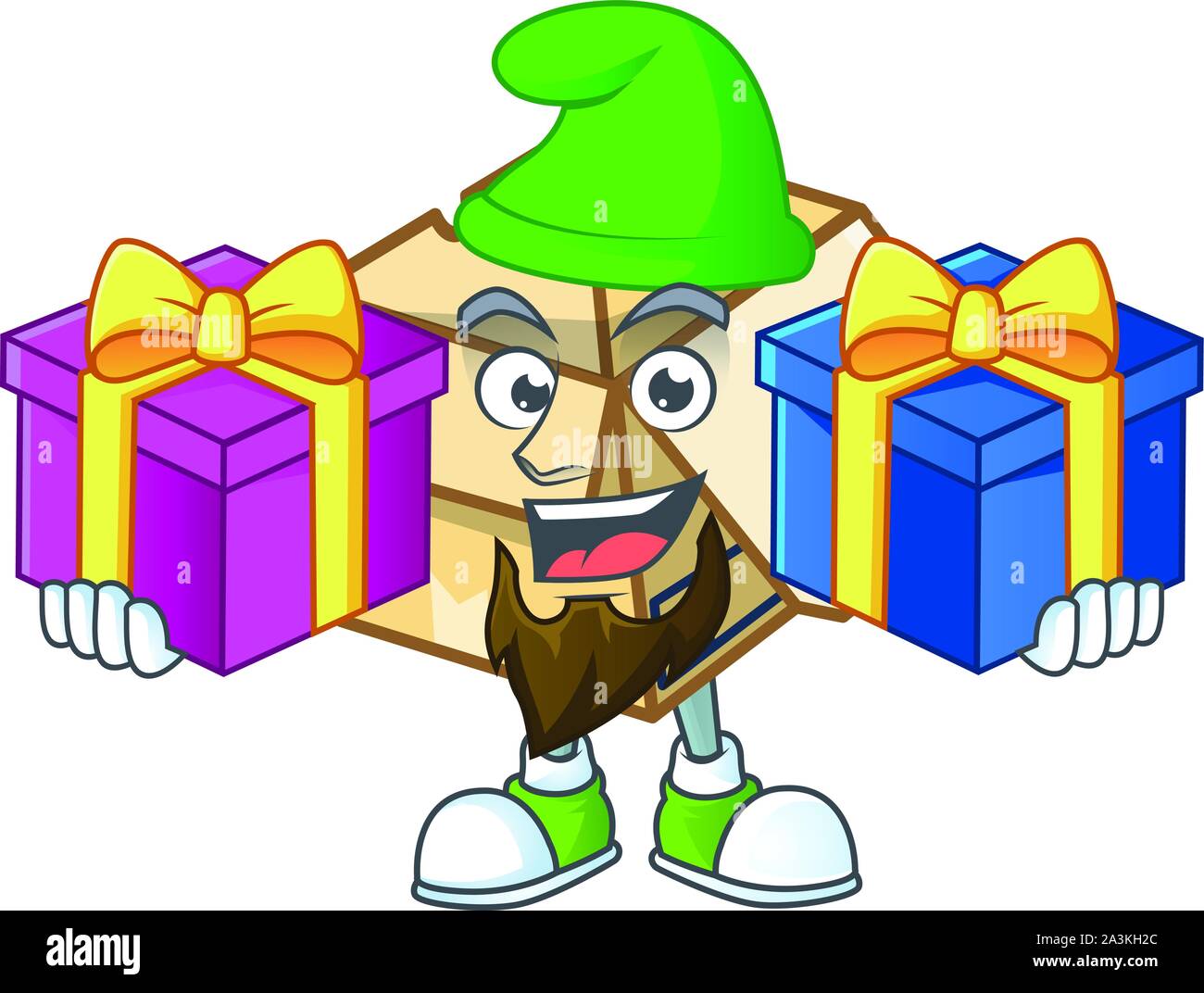 Bring two gifts cardboard open isolated on white background Stock ...