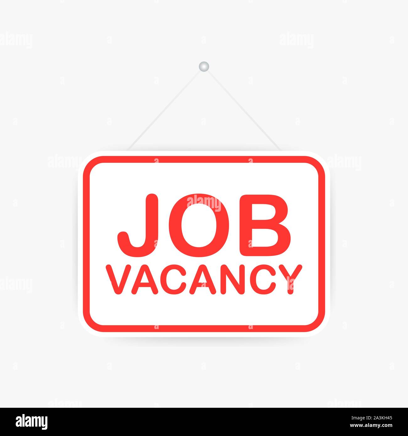 Job vacancy hanging sign on white background. Sign for door. Vector ...