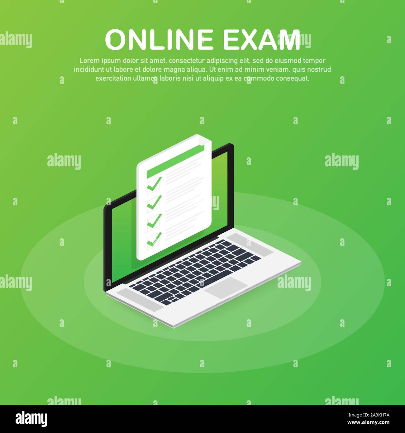 Online exam, checklist and pencil, choosing answer, questionnaire form ...