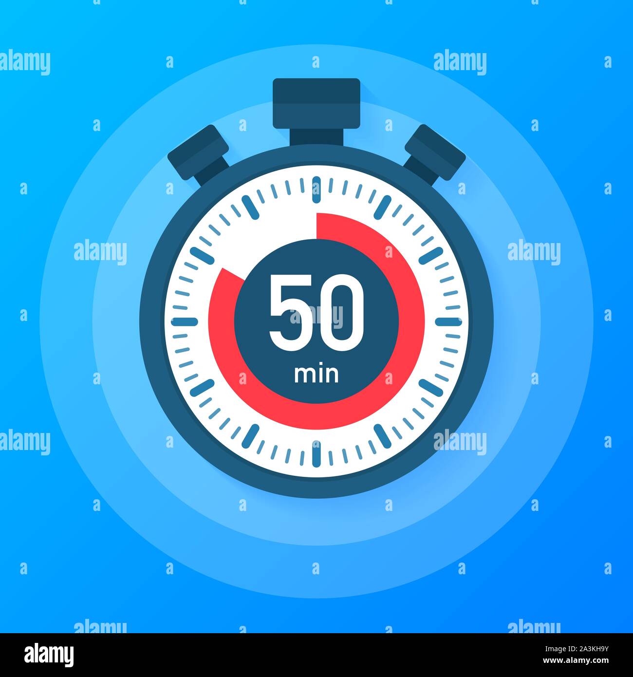 The 50 minutes, stopwatch vector icon. Stopwatch icon in flat style ...