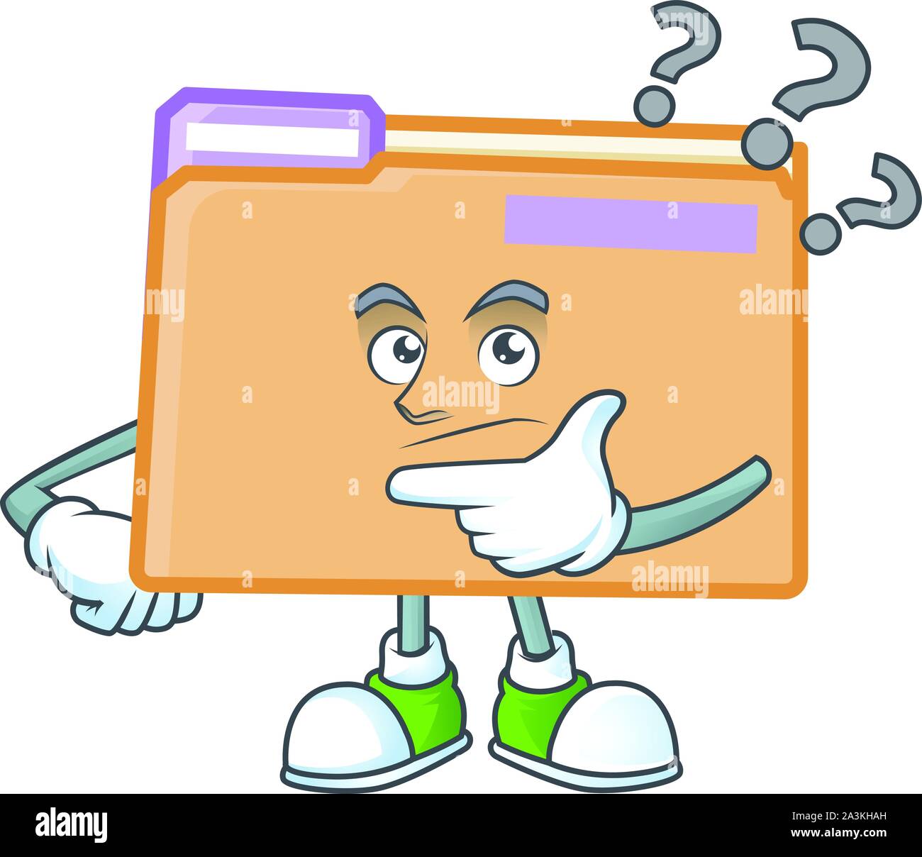 Thinking folder for storage with character shape Stock Vector Image ...