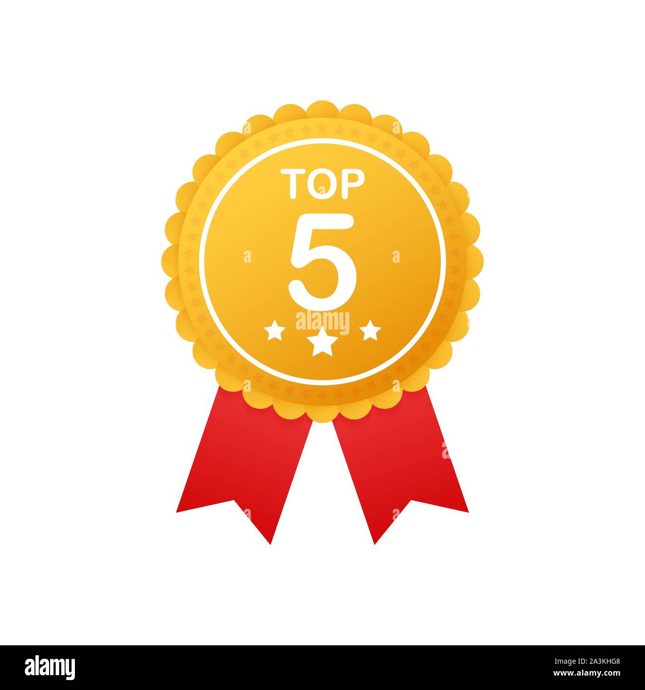 Top 5 rating badges. Top five Badge, icon, stamp. Vector stock ...