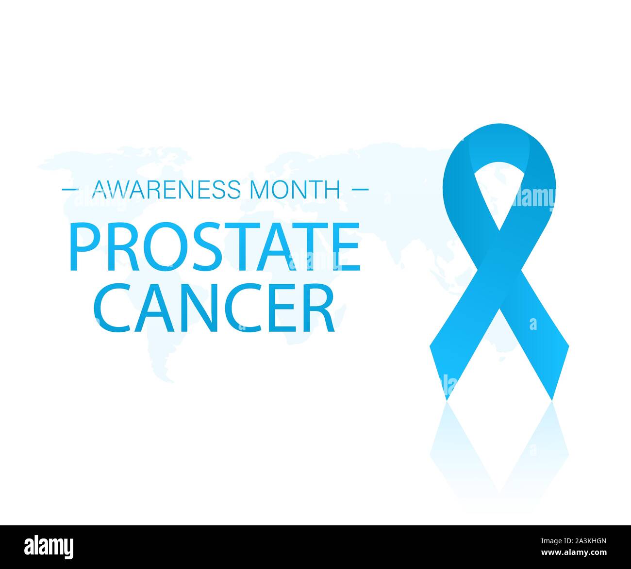 Background with realistic blue ribbon. World Prostate cancer symbol ...
