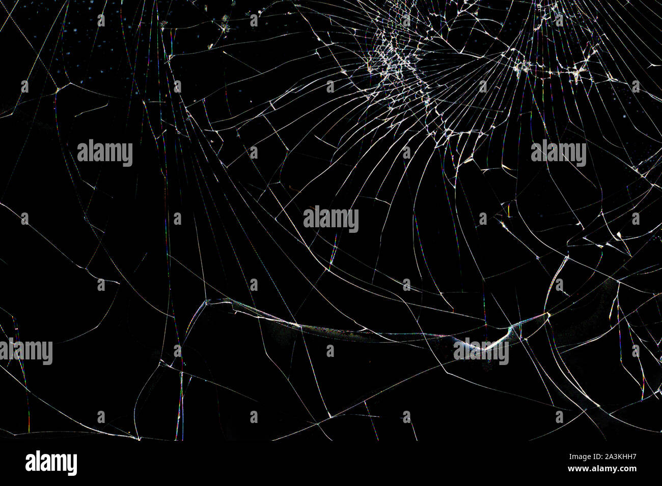digital Glitch, crystal leakage and cracks on a broken LCD screen ...