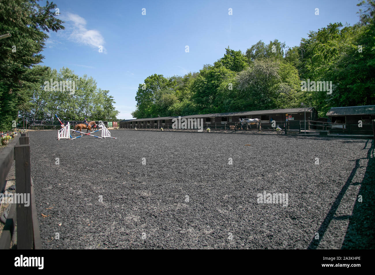 English stud and horse livery stables Stock Photo - Alamy