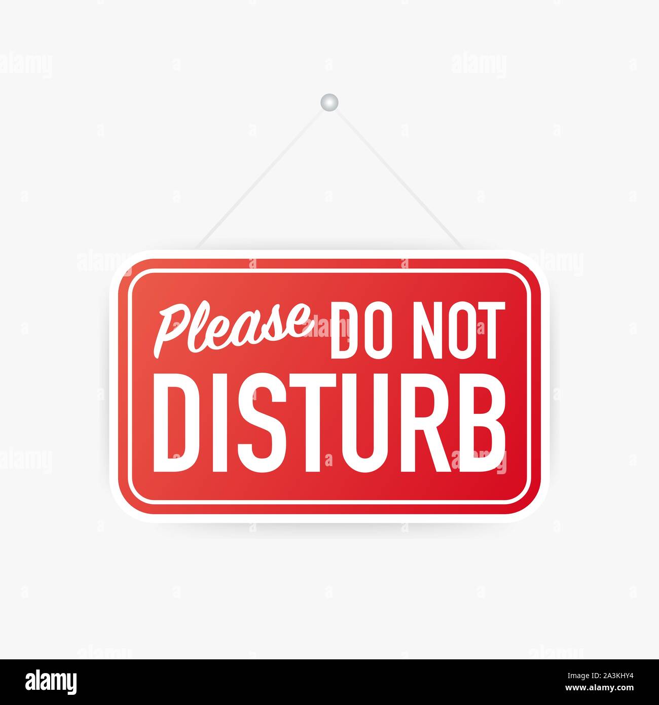 Please do not disturb hanging sign on white background. Sign for door ...