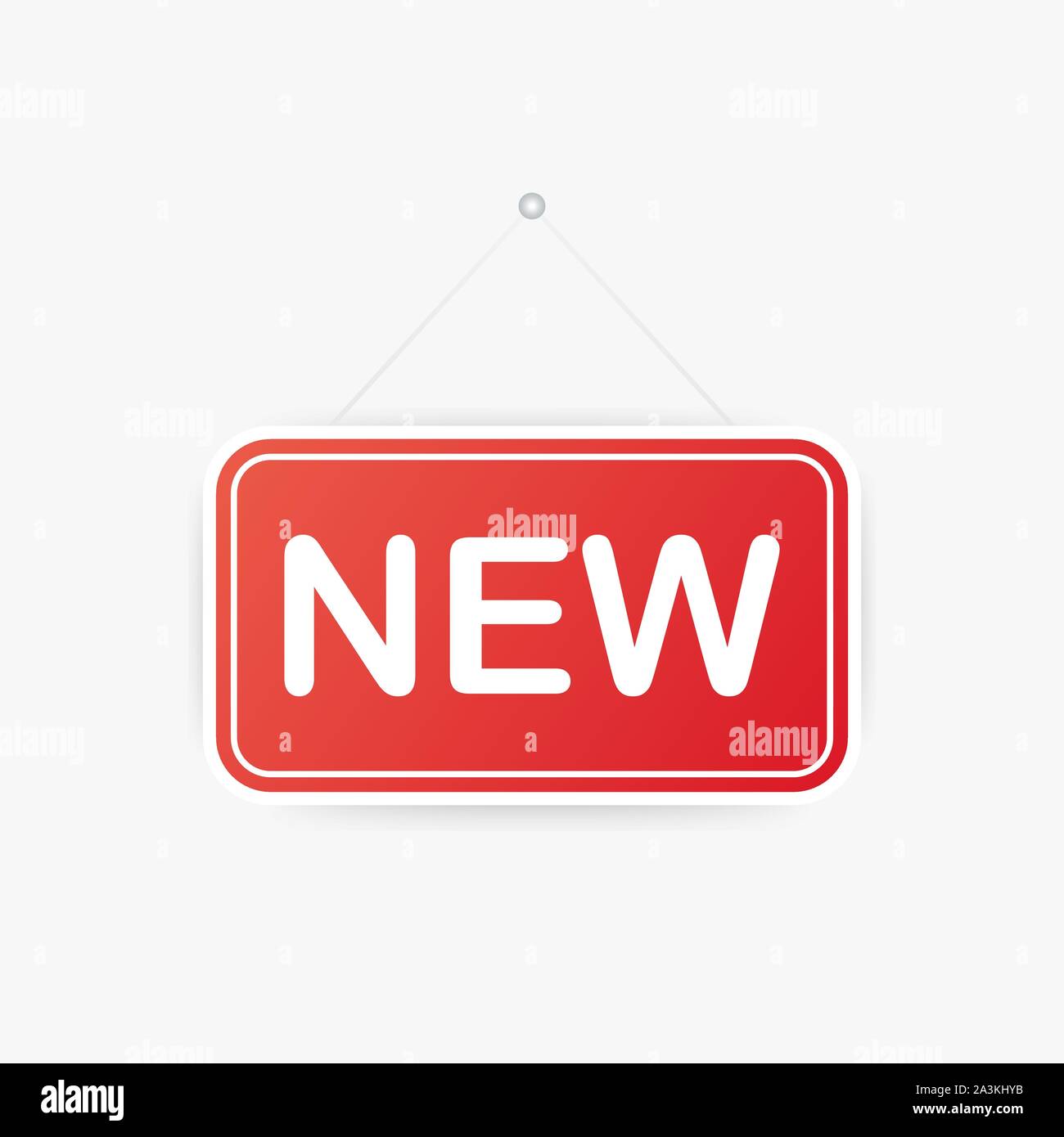 New sign. New hanging sign on white background. Sign for door. Vector ...