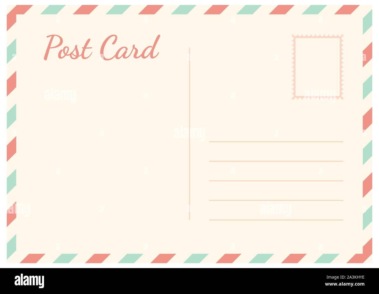 Postal card isolated on white background. Vector stock illustration ...