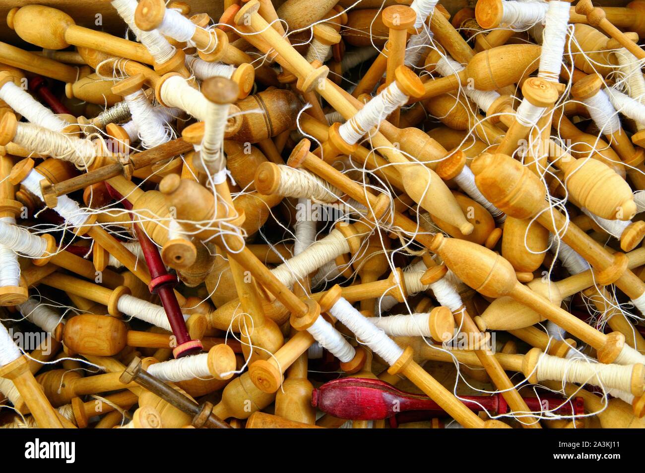 Wooden sewing spindle hi-res stock photography and images - Alamy