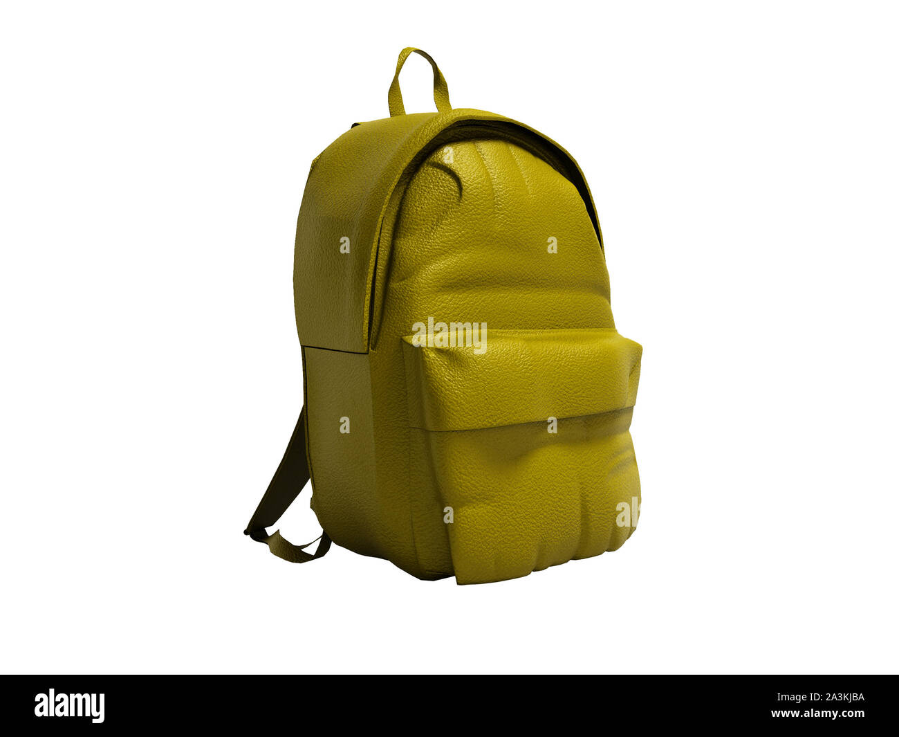 Modern yellow leather backpack in school for children and teens left ...