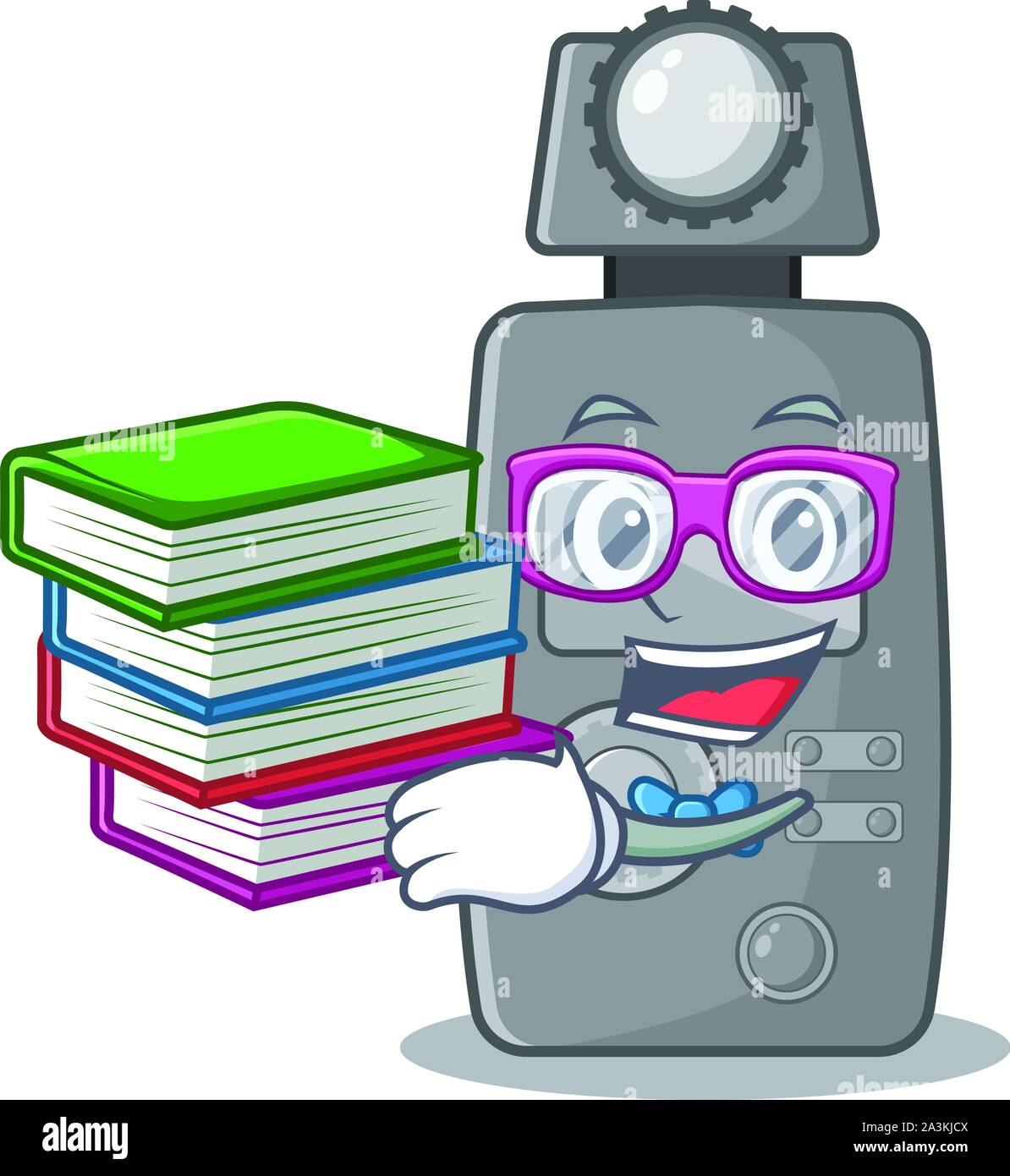 Student with book light meter with in the character Stock Vector Image ...